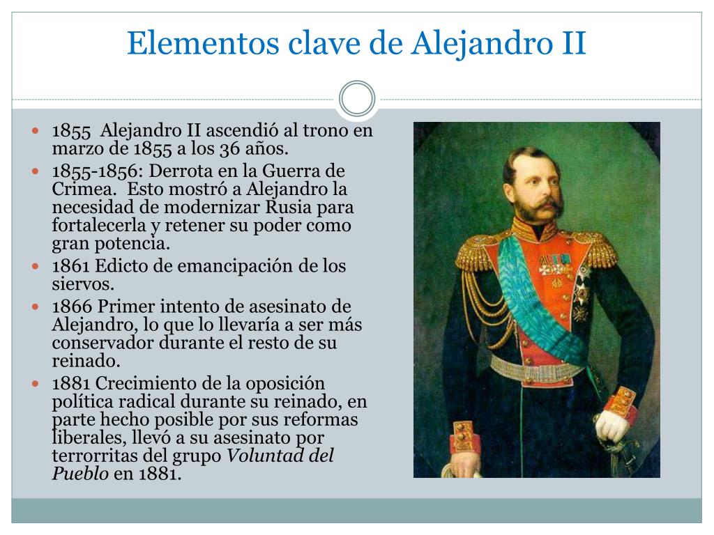 PPT - Unidad 2 – Alejandro II de Rusia (1855-1881) PowerPoint ...