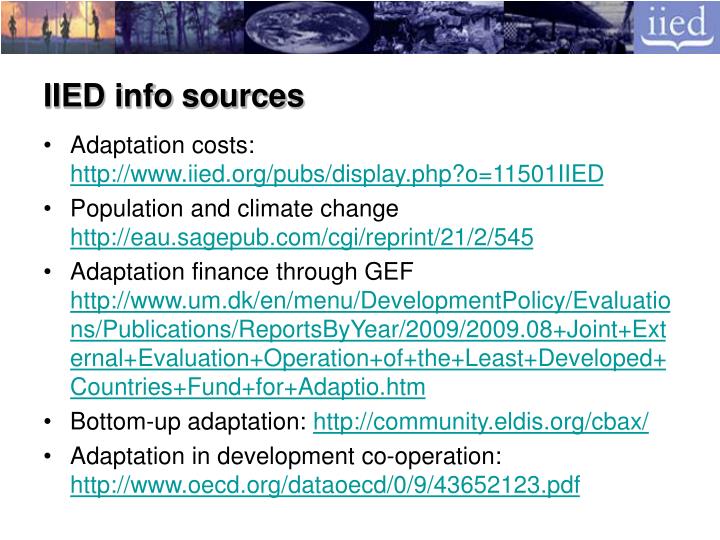 PPT - IIED info sources PowerPoint Presentation, free download - ID:3494416