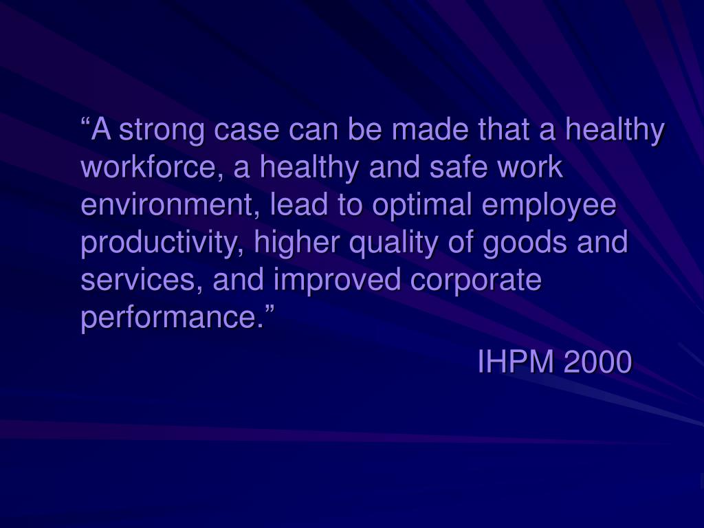 PPT - HealthWorks A National Strategy for Comprehensive Workplace ...