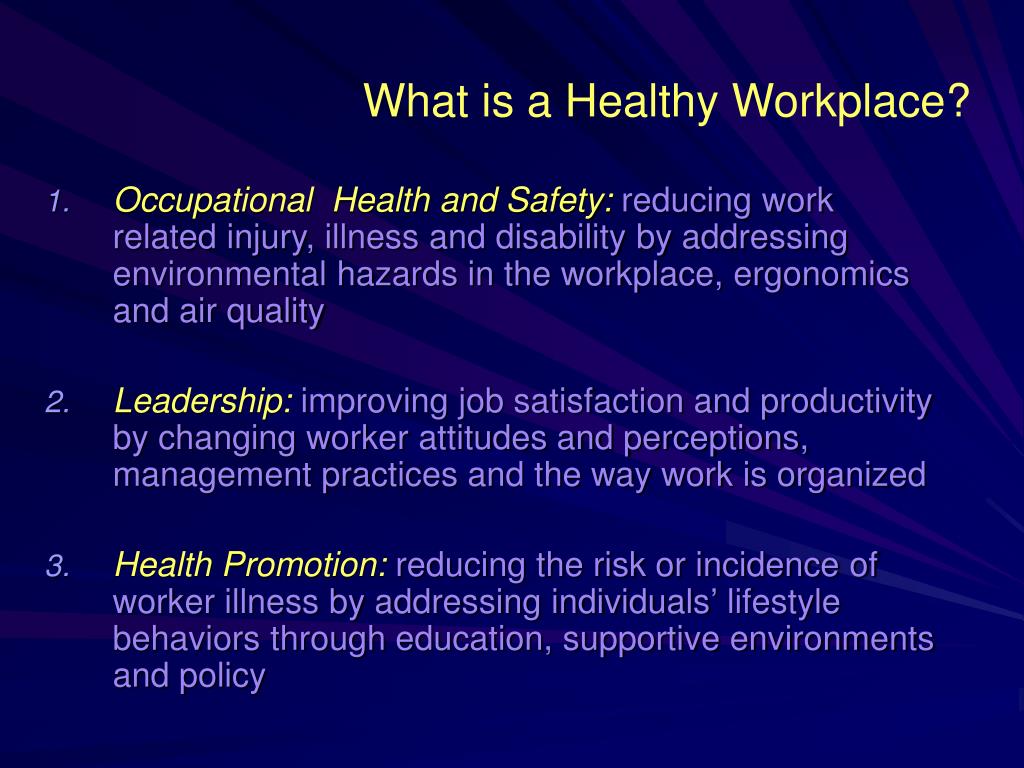 PPT - HealthWorks A National Strategy for Comprehensive Workplace ...