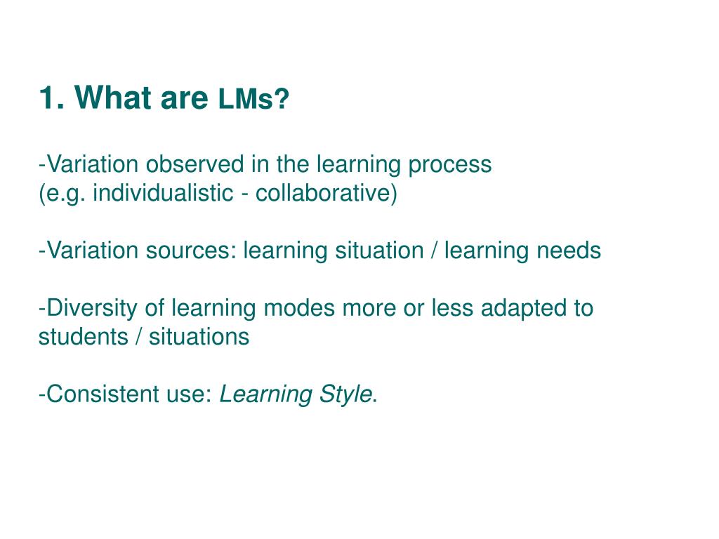 PPT - LEARNING MODES (LMs) ANTÓNIO DUARTE UNIVERSITY OF LISBON FACULTY ...