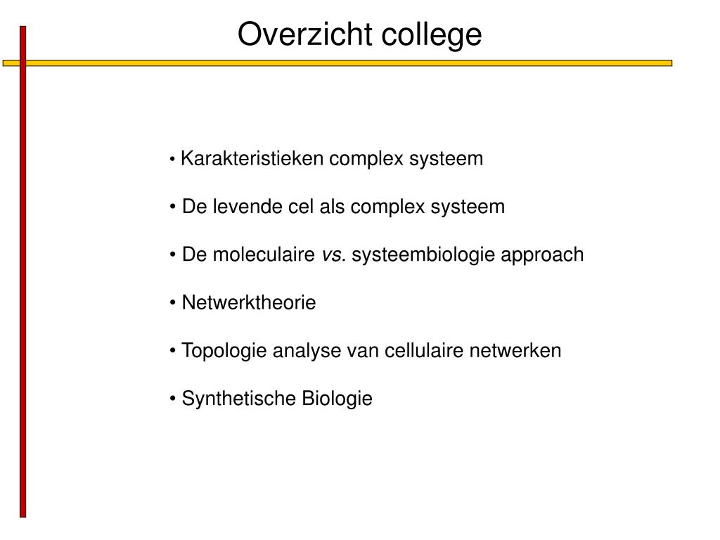 PPT - Tom de Greef Het Tijdperk van Complexiteit College 4 Van ...