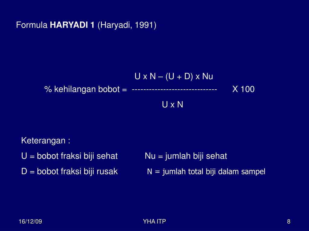PPT - PERSEN KEHILANGAN BOBOT BIJI-BIJIAN SELAMA PENYIMPANAN PowerPoint ...