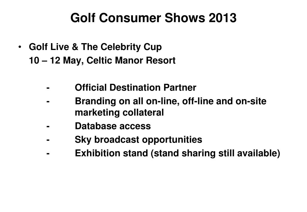 PPT - Visit Wales Golf Marketing PowerPoint Presentation, free download ...