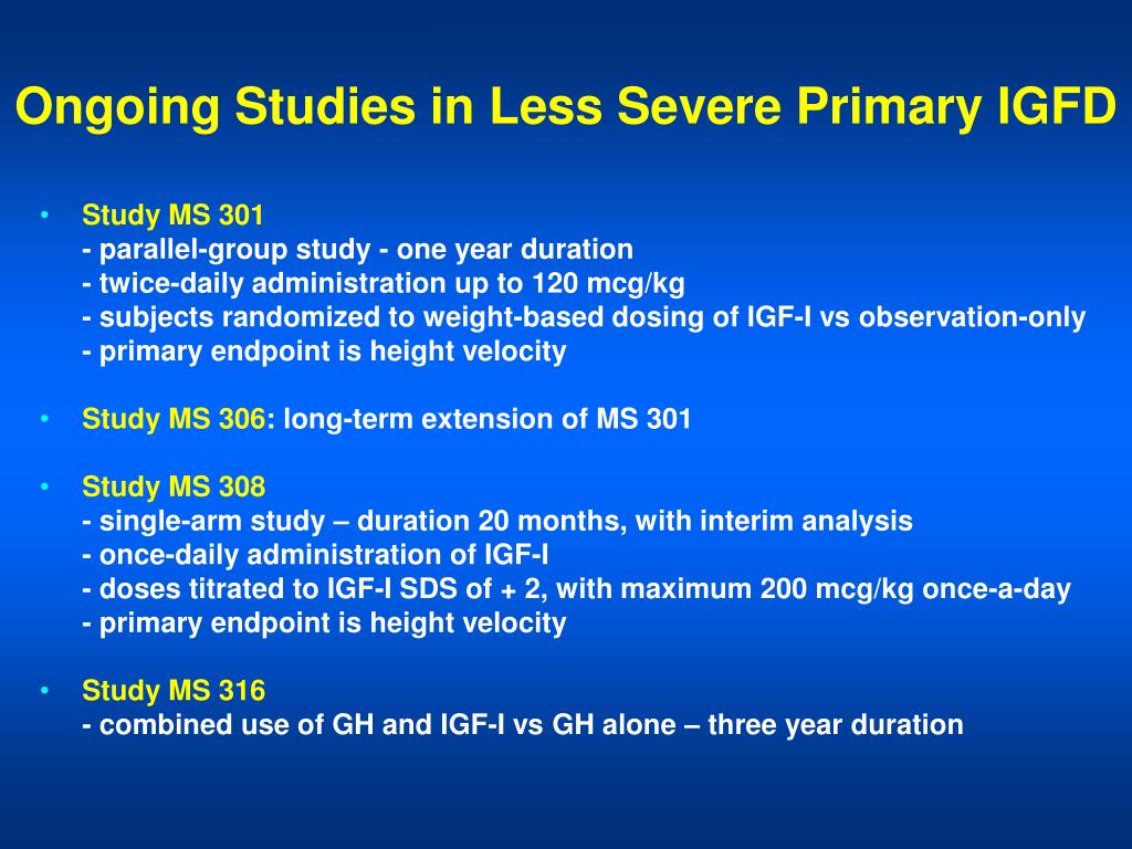 PPT - IGF-I Therapy of Primary IGF Deficiency Efficacy and Safety ...