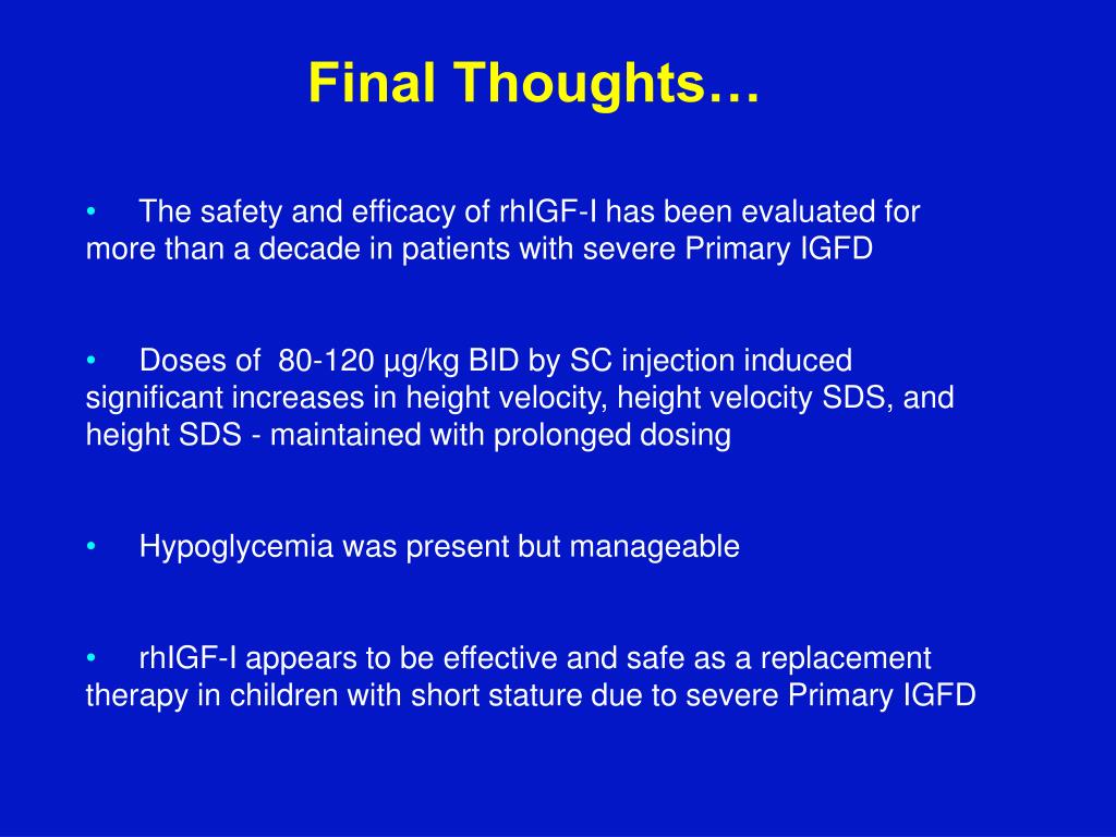PPT - IGF-I Therapy of Primary IGF Deficiency Efficacy and Safety ...
