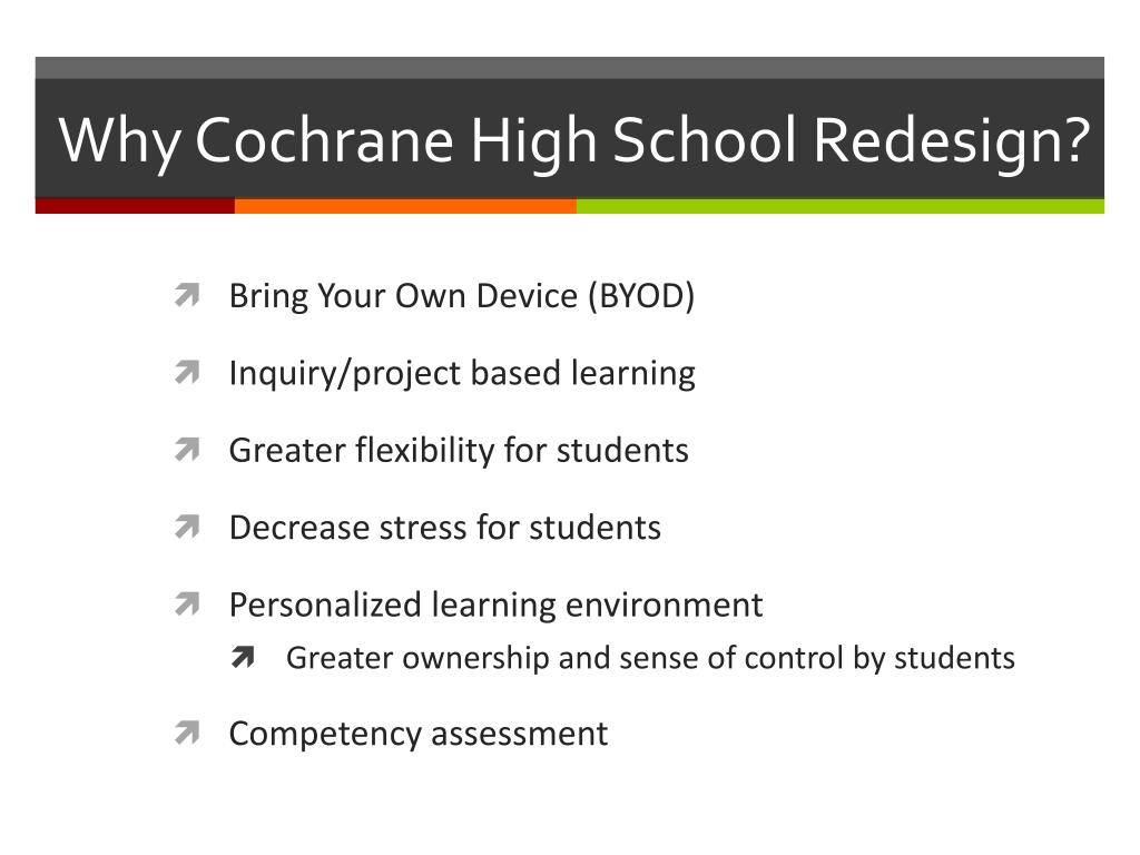 PPT - Cochrane High School Redesign Presented by: Susan Poole ...