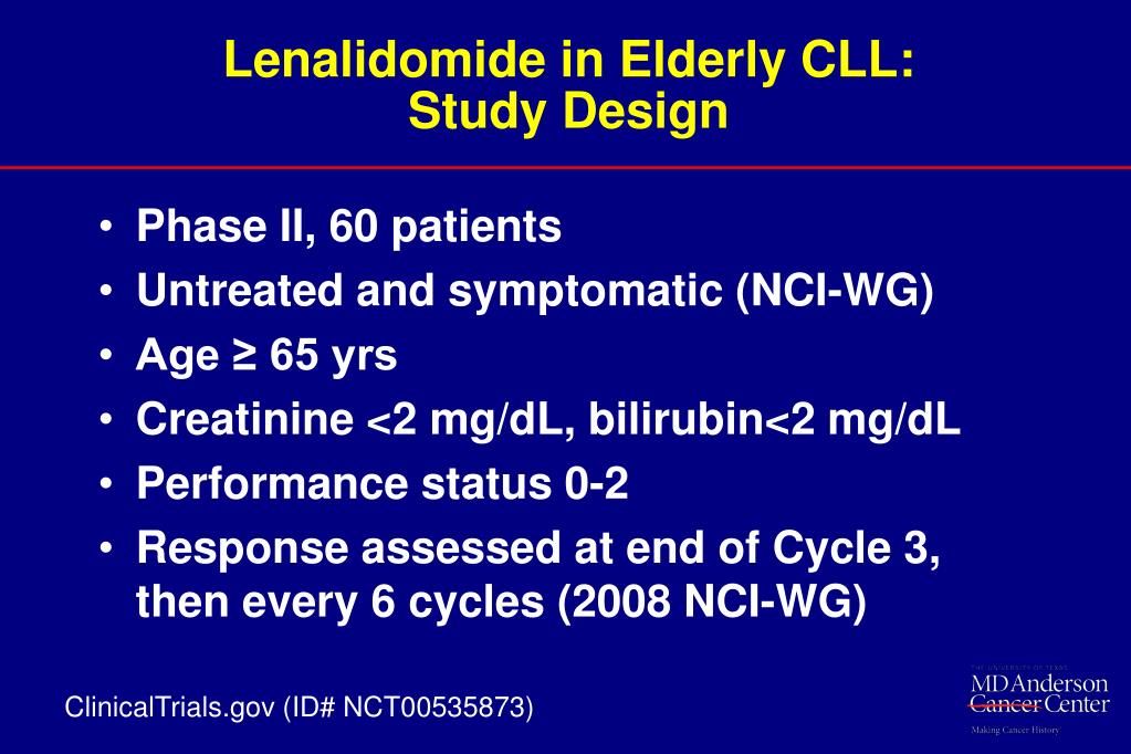 PPT - Phase II Study of Lenalidomide as Initial Treatment for Elderly ...