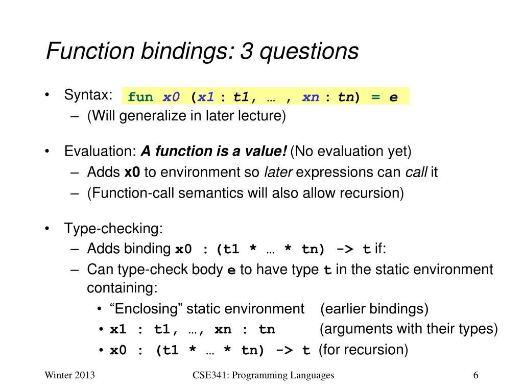 Ppt Cse341 Programming Languages Lecture 2 Functions Pairs Lists Powerpoint Presentation