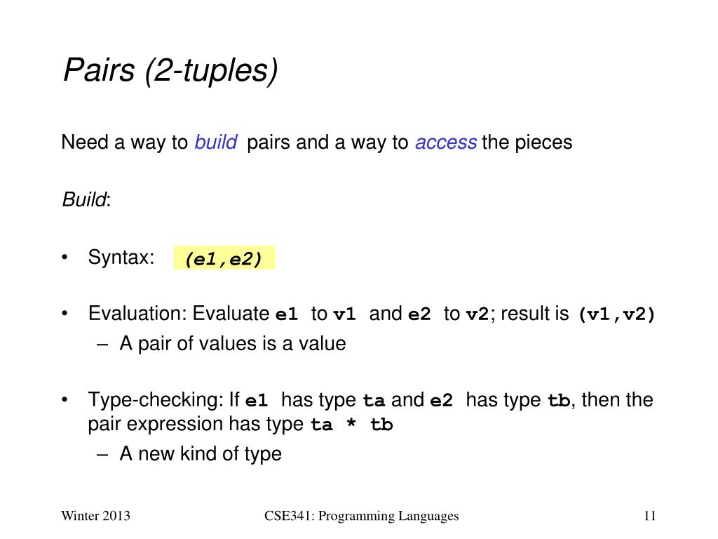 Ppt Cse341 Programming Languages Lecture 2 Functions Pairs Lists Powerpoint Presentation 2799