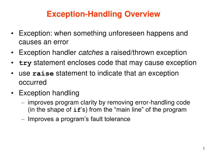 PPT - Exception-Handling Overview PowerPoint Presentation, free ... PPT - Exception-Handling Overview PowerPoint Presentation, free ...