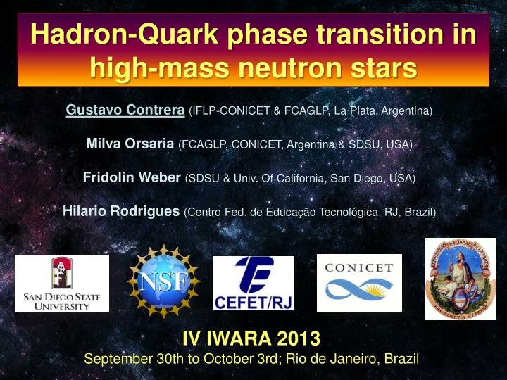 PPT - Hadron-Quark phase transition in high-mass neutron stars ...