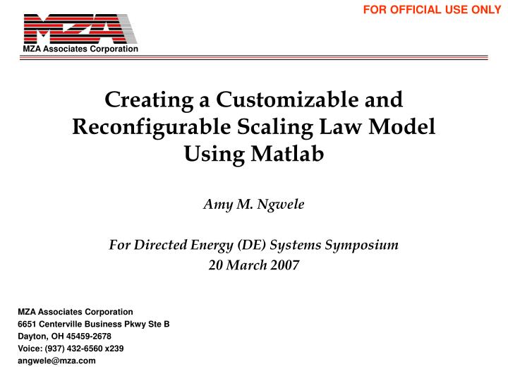 Ppt Creating A Customizable And Reconfigurable Scaling Law Model Using Matlab Powerpoint 4294