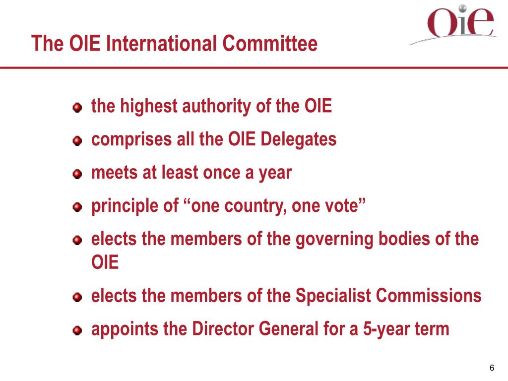 PPT - WORLD ORGANISATION FOR ANIMAL HEALTH (OIE) PowerPoint ...