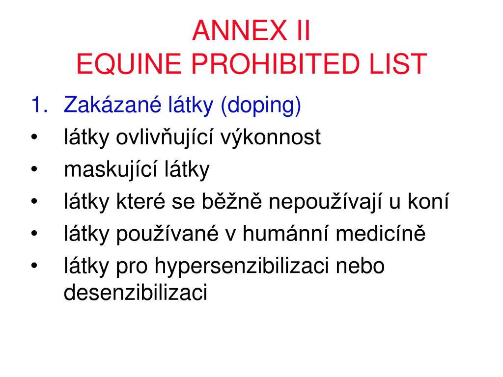 PPT - Medikace a doping u sportovních koní PowerPoint Presentation ...