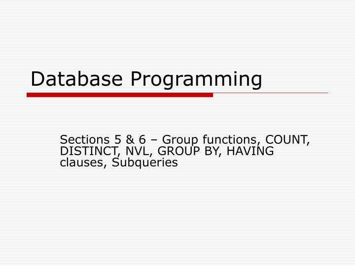PPT - Database Programming PowerPoint Presentation, free download - ID ...