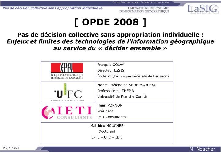 PPT - [ OPDE 2008 ] PowerPoint Presentation, free download - ID:3501797