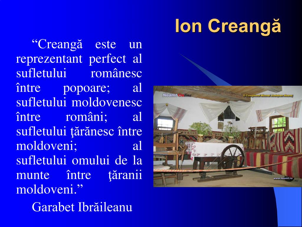 PPT - “ CREANGA SI COPILARIA ” de Ion Creangă PowerPoint Presentation ...