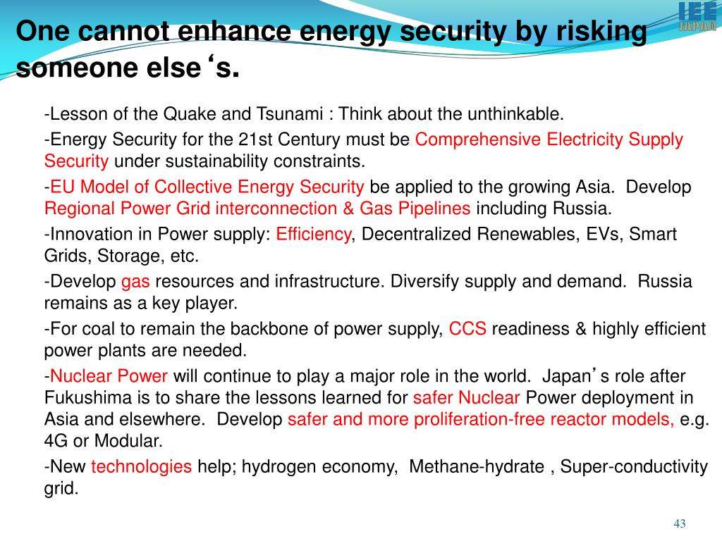 PPT - Energy Security & Sustainability for 21st Century : Post ...