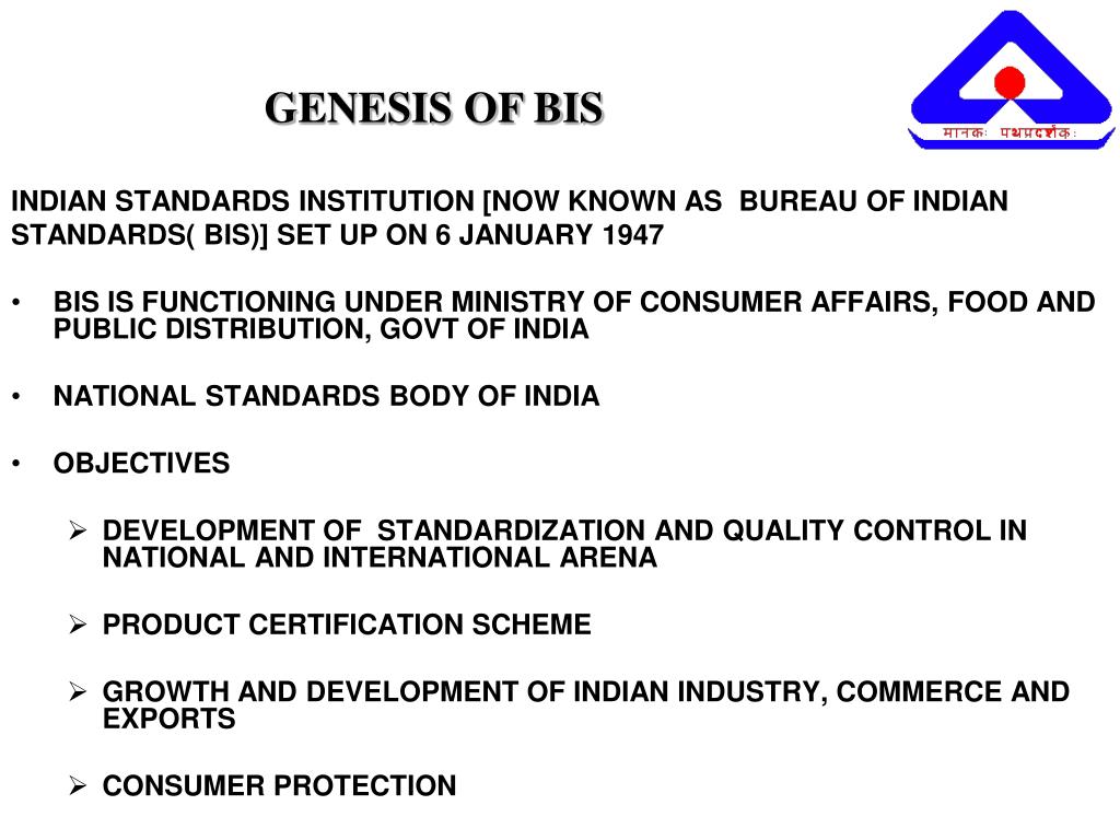 PPT - CONFORMITY ASSESSMENT IN INDIA BUREAU OF INDIAN STANDARDS ...