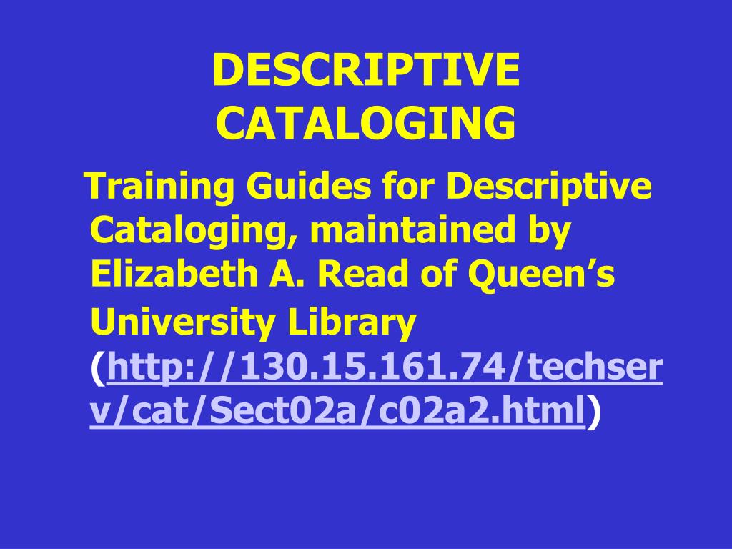 PPT - CATALOGING TOOLS IN THE INTERNET PowerPoint Presentation, free ...