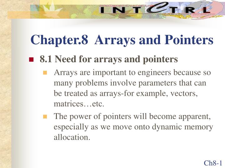 Ppt Chapter8 Arrays And Pointers Powerpoint Presentation Free Download Id3504415