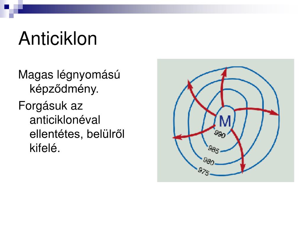 PPT - Légnyomás, szél, időjárási frontok, ciklonok, anticiklonok ...