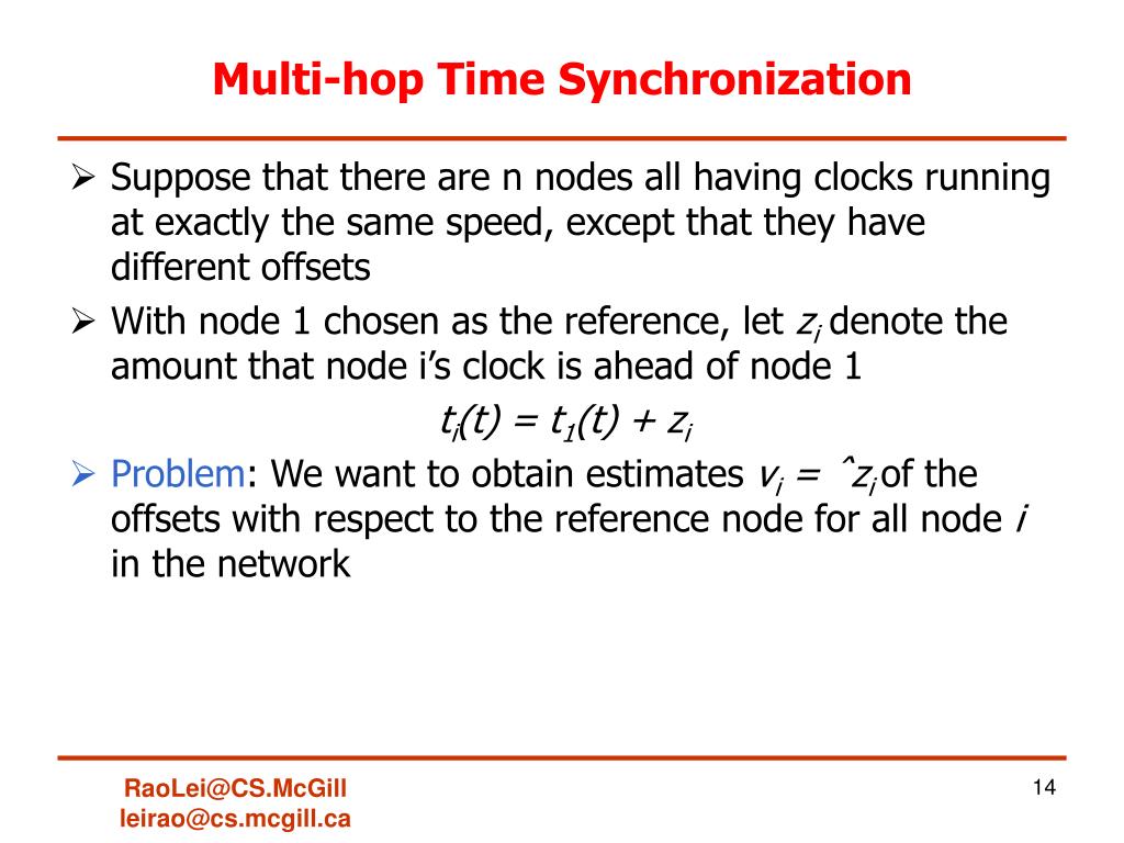 Ppt Distributed Time Synchronization Over Multihop Wireless Sensor