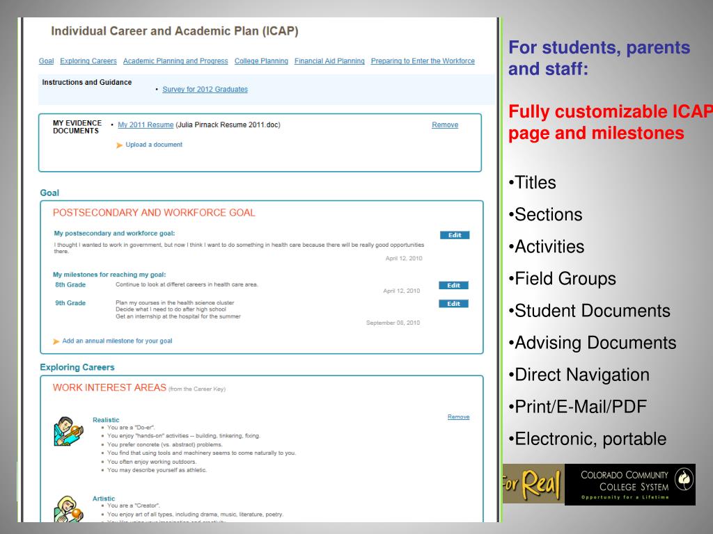PPT - Individual Career and Academic Plan (ICAP) PowerPoint ...