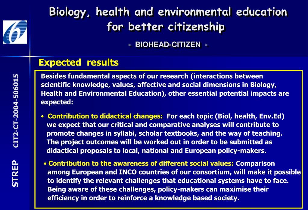 PPT - Biology, Health and Environmental Education may differ in ...