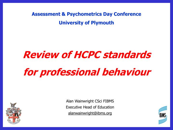 PPT - Assessment & Psychometrics Day Conference University of Plymouth ...