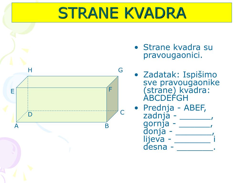 PPT - KVADAR PRAVOUGLI PARALELOPIPED PowerPoint Presentation, free ...