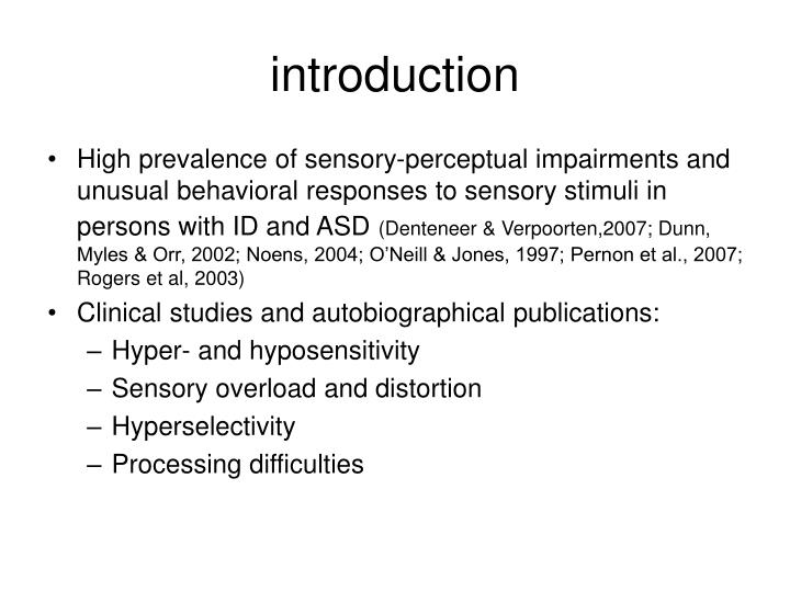 PPT - Sensory-perceptual impairments in persons with intellectual ...