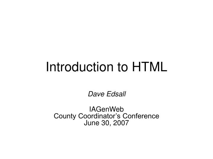 Ppt Introduction To Html Powerpoint Presentation Free Download Id3509955