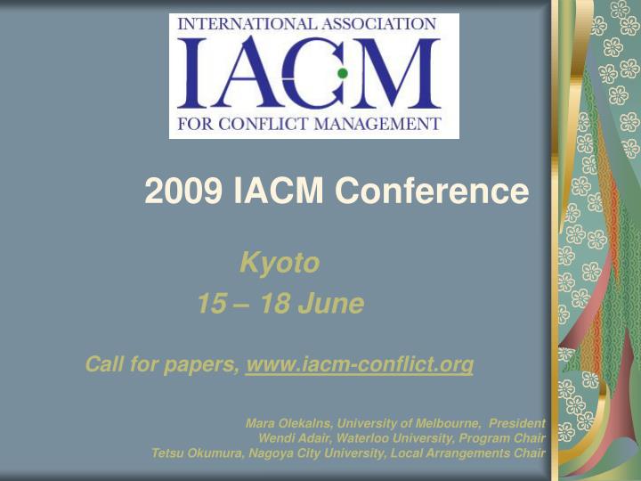 PPT - 2009 IACM Conference PowerPoint Presentation, free download - ID ...