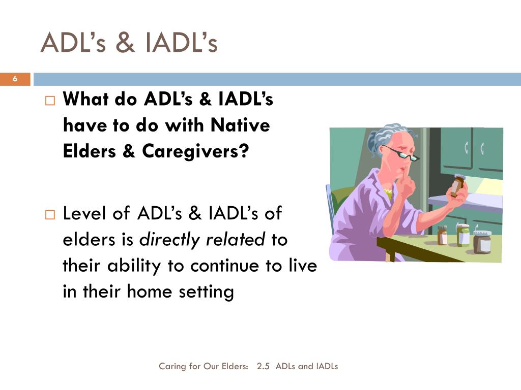 PPT - Native elder caregiver curriculum necc : 2.5 ADL’s & IADL’S ...