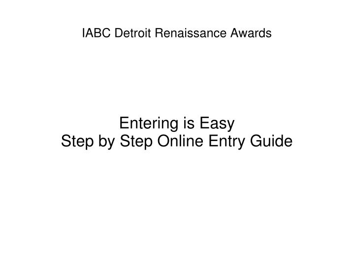 PPT - IABC Detroit Renaissance Awards PowerPoint Presentation, free ...