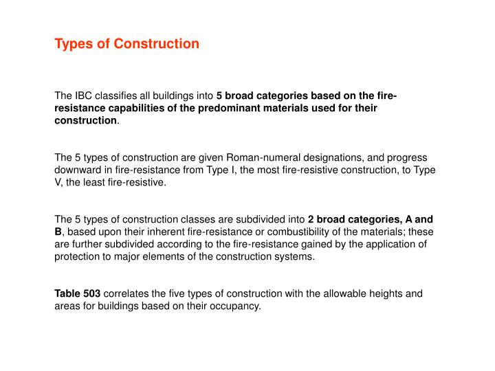 PPT - IBC 2006 Chapter 6 Types of Construction PowerPoint Presentation ...