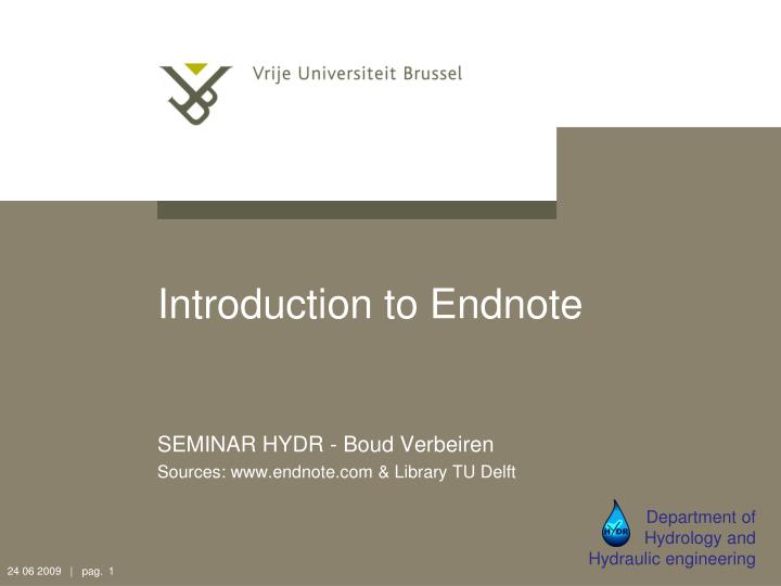 PPT - Introduction to Endnote PowerPoint Presentation, free download ...