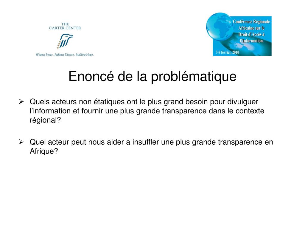 PPT - Enoncé de la problématique PowerPoint Presentation, free download ...