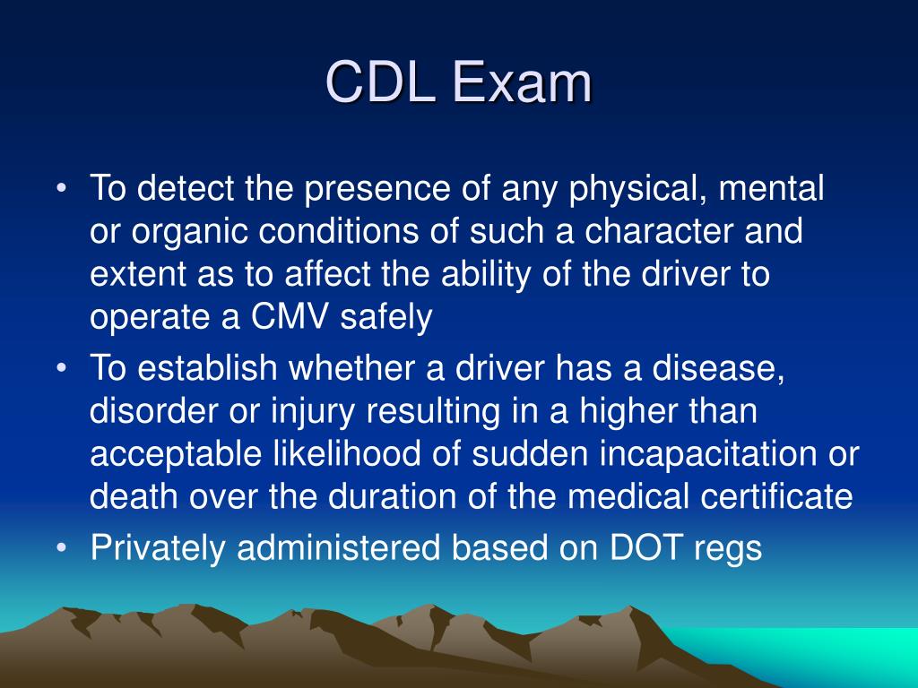 PPT - COMMERCIAL DRIVER MEDICAL EXAM PowerPoint Presentation, free ...