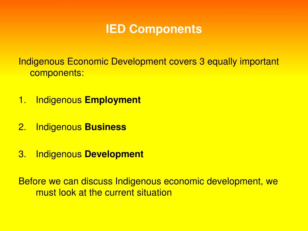 PPT - Indigenous Economic Development Outlook – A National Perspective ...