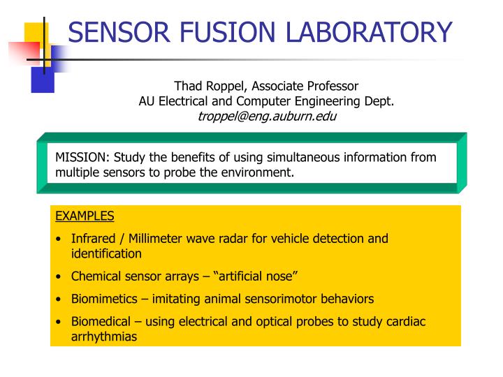 PPT - SENSOR FUSION LABORATORY PowerPoint Presentation, free download ...