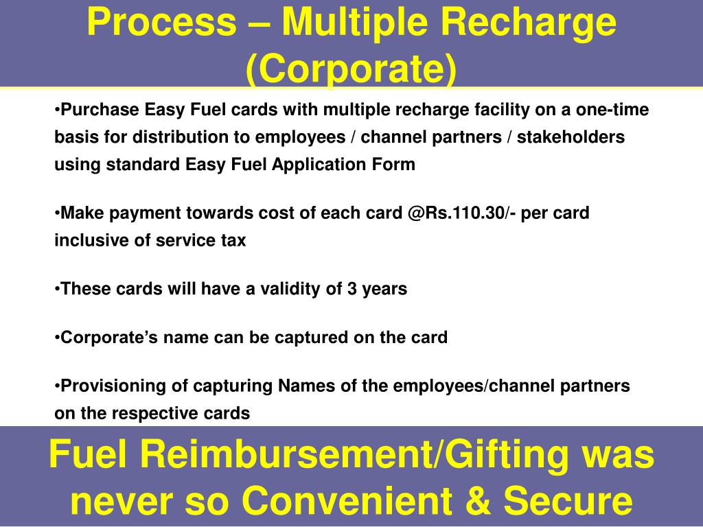 PPT - India’s First Smart Card for gifting Fuel & Lubes Supports real ...