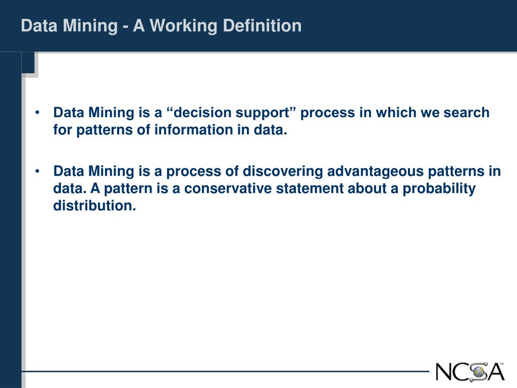 PPT - NCSA/IBSE Knowledge Discovery In Databases September 22, 1999 ...