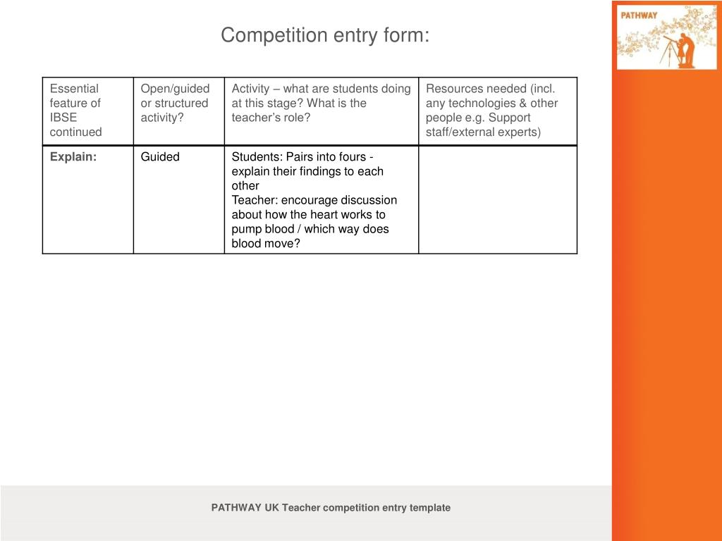 PPT - PATHWAY UK Teacher competition Information and entry template ...