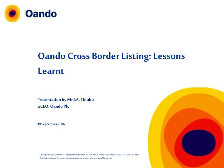 PPT - Oando Cross Border Listing: Lessons Learnt PowerPoint ...