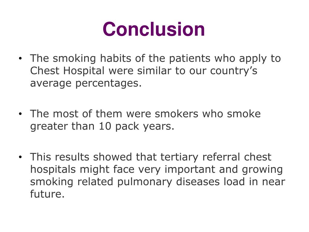 PPT - Insights into Smoking Status at Tertiary Chest Hospital ...