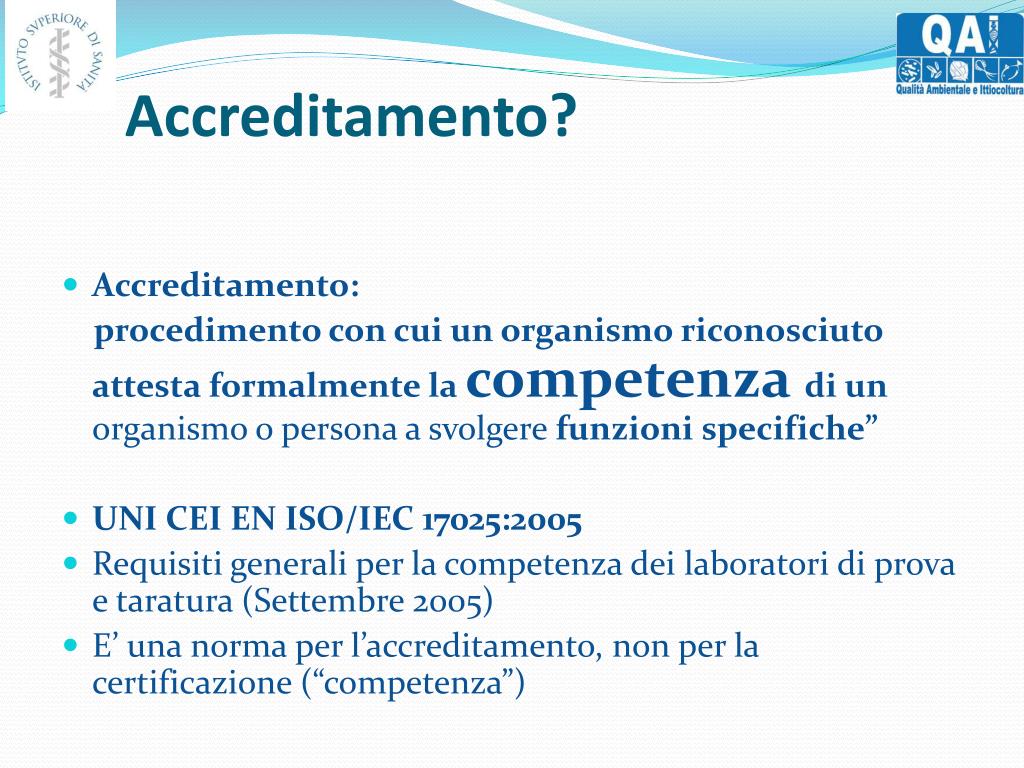PPT - Accreditamento dei metodi di valutazione dello stato ecologico ...