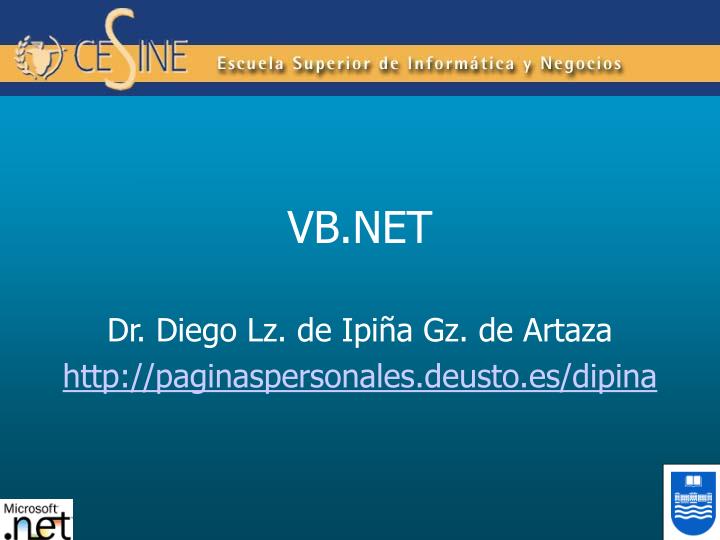 PPT - VB.NET PowerPoint Presentation, free download - ID:3520950